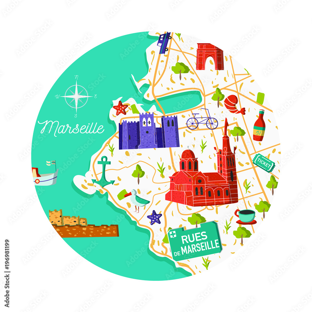 Map Of France With Monuments