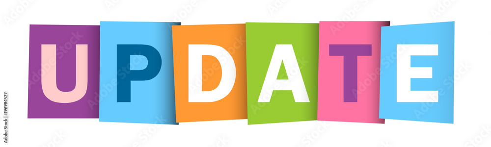 Stockvector UPDATE Colourful Letters Icon | Adobe Stock