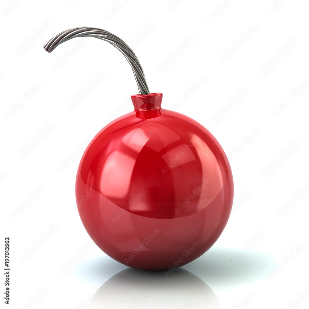 Red bomb icon 3d illustration on white background Stock-Illustration ...