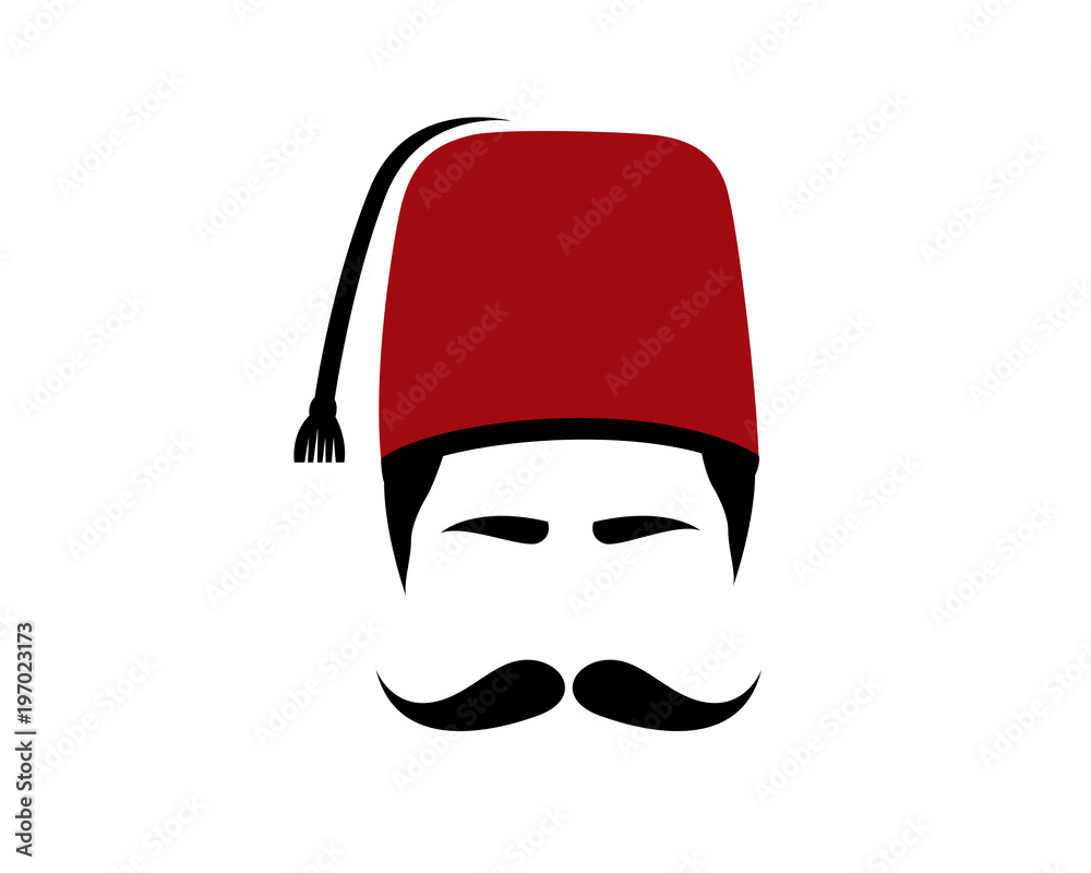 Turkish, Fez, Moustache and Turkish Hat vector de Stock | Adobe Stock