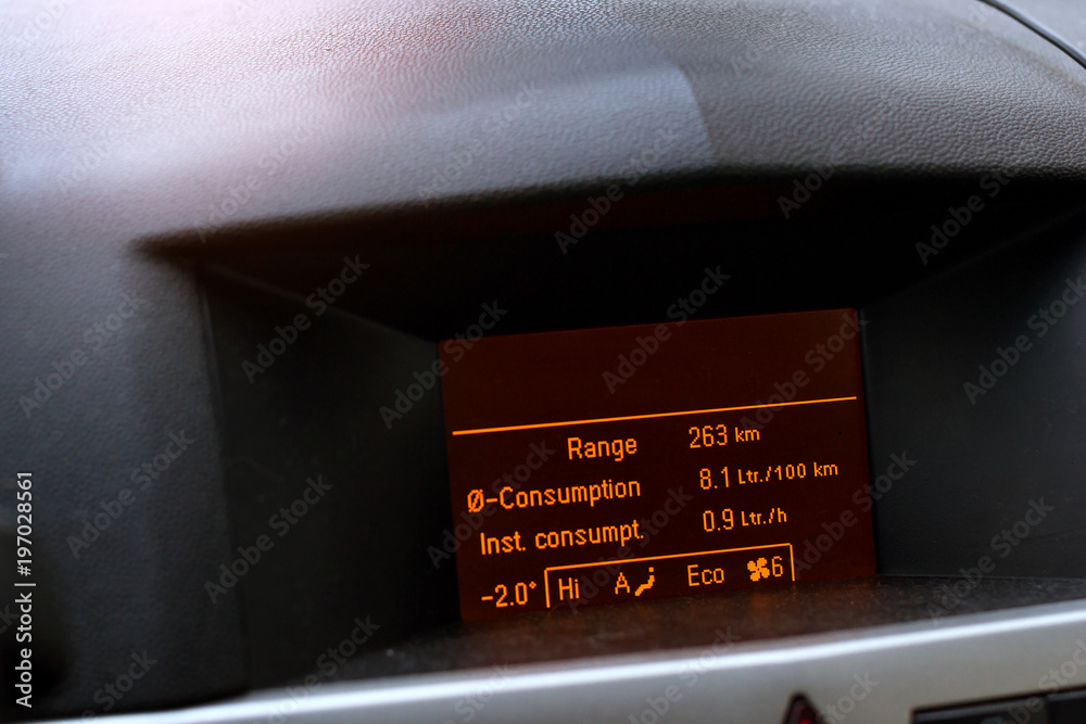 On-Board car computer to help the driver. Modern transport technologies ...