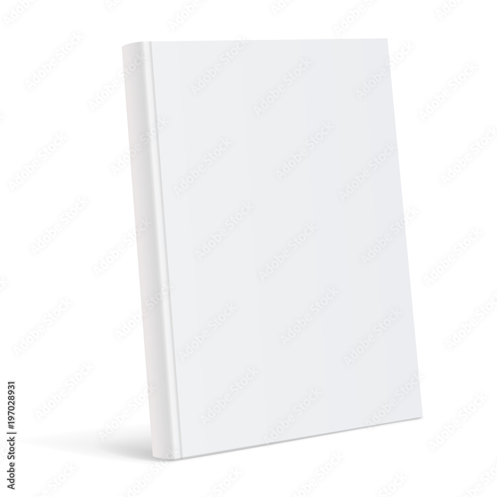 Realistic white Blank book cover Stock Vector | Adobe Stock