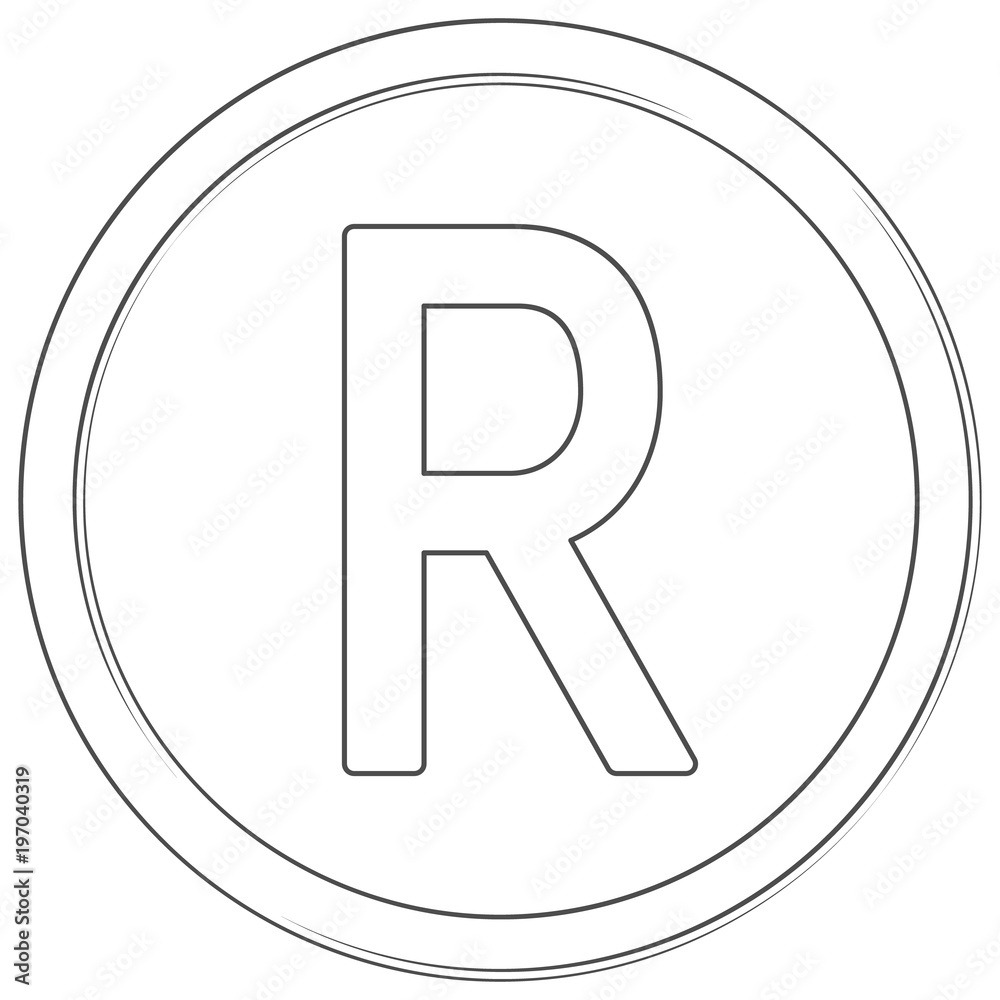 Vector rand sign. Lineart icon. Thin line illustration on white ...