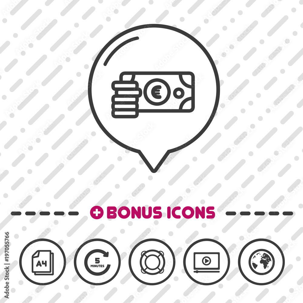 Cash Euro icon. Banking symbol. Stock Vector | Adobe Stock