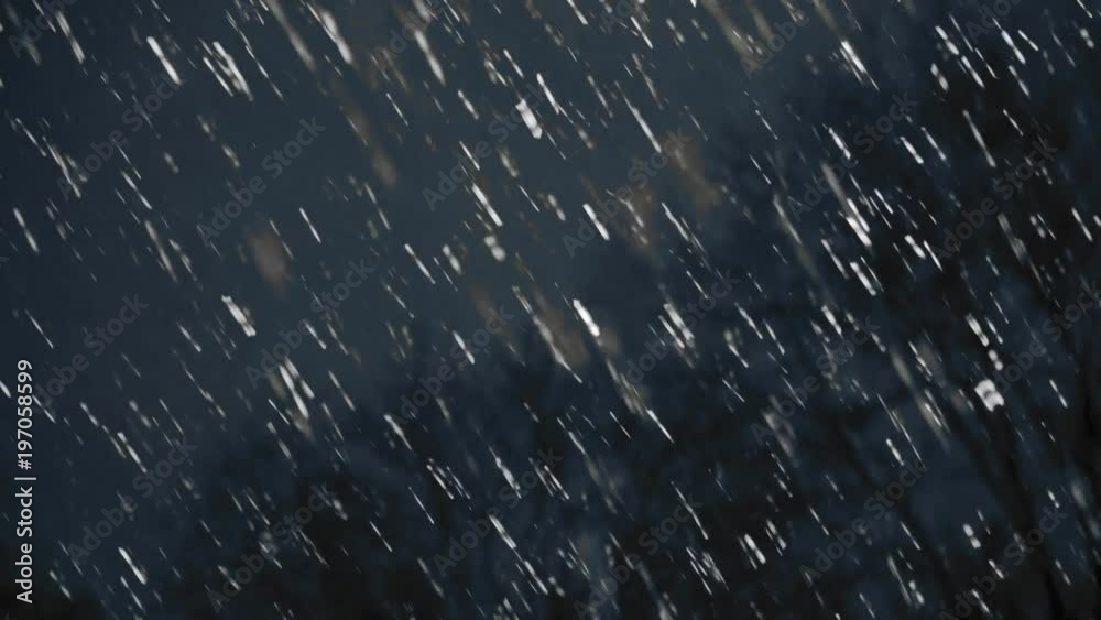 Strong rain at night Stock Video | Adobe Stock