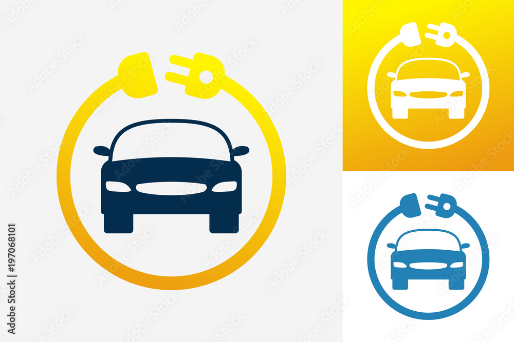 Electric Car Logo Template Design Vector, Emblem, Design Concept ...