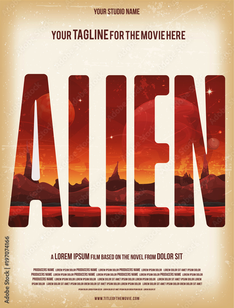 Alien Movie Poster Template Stock Vector | Adobe Stock