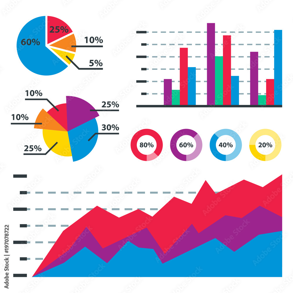 Diagram chart graph elements vector business infographic flow sheet ...