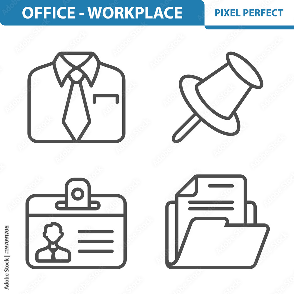 Office and Workplace Icons. Professional, pixel perfect icons depicting ...