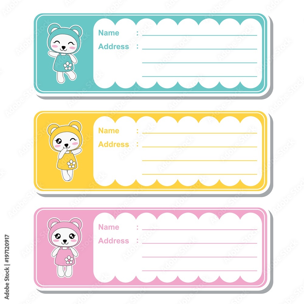 Vector cartoon illustration with cute kawaii pandas on colorful ...