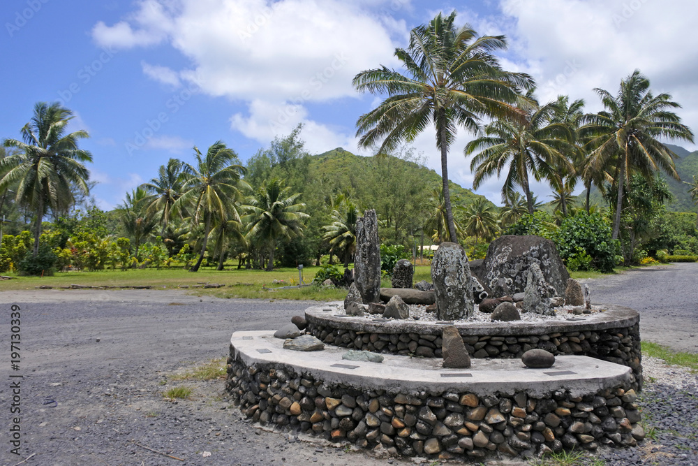Monument for the great fleet of seven canoes Rarotonga Cook Islands ...