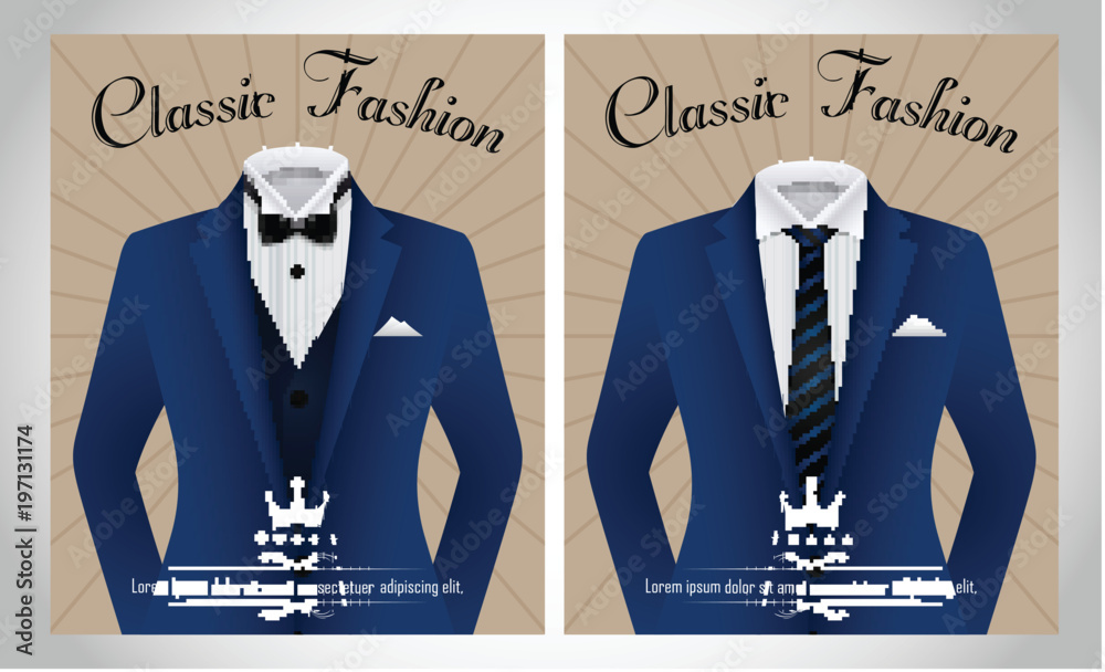 Blue Business suit template with a black tie and white shirt banner ...