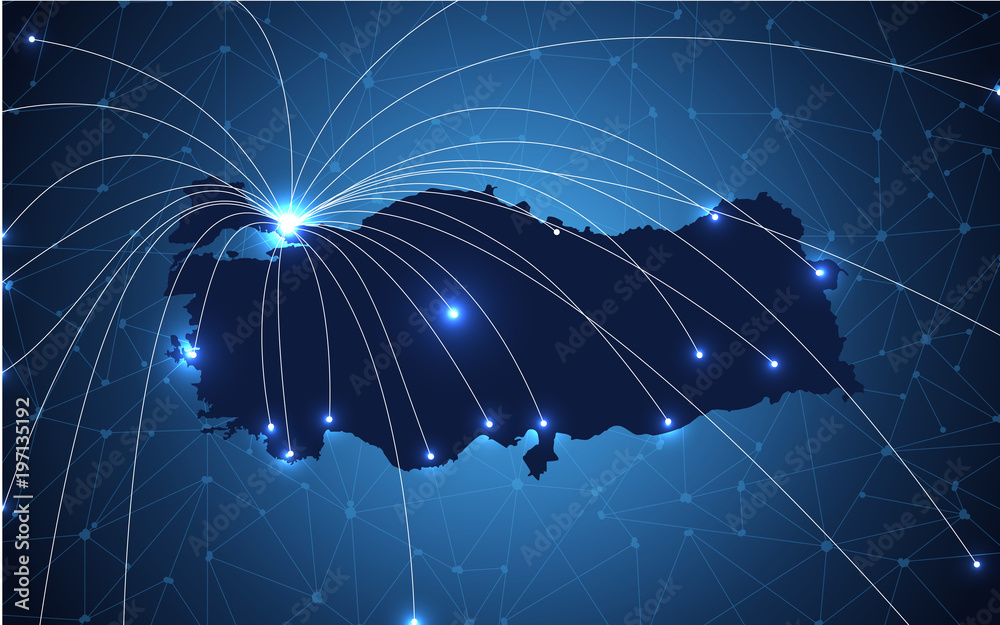 turkey connected around the world with the technology infrastructure ...