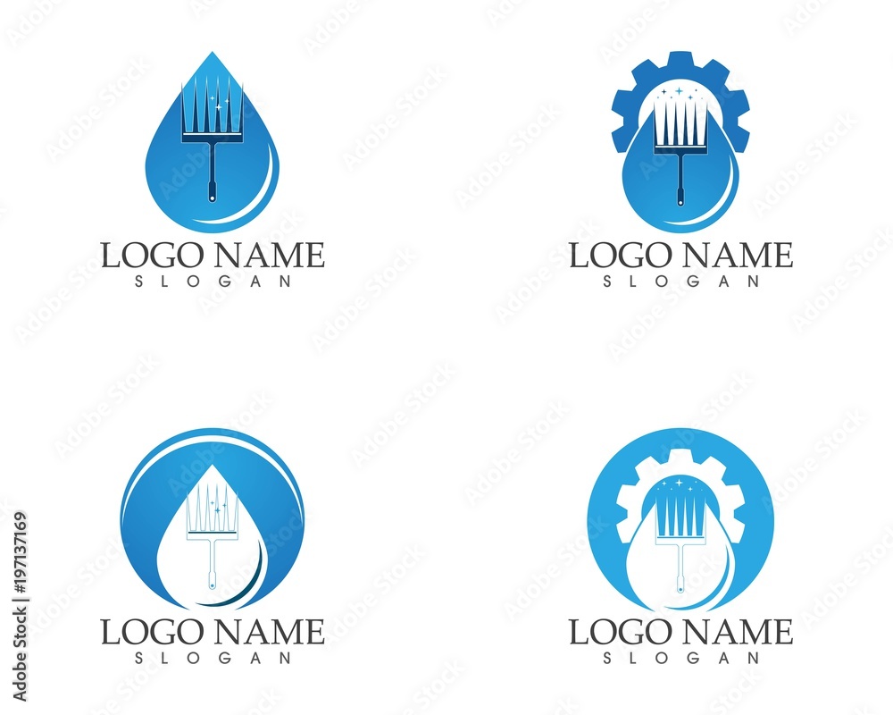 Cleaning service logo design concept Stock Vector | Adobe Stock