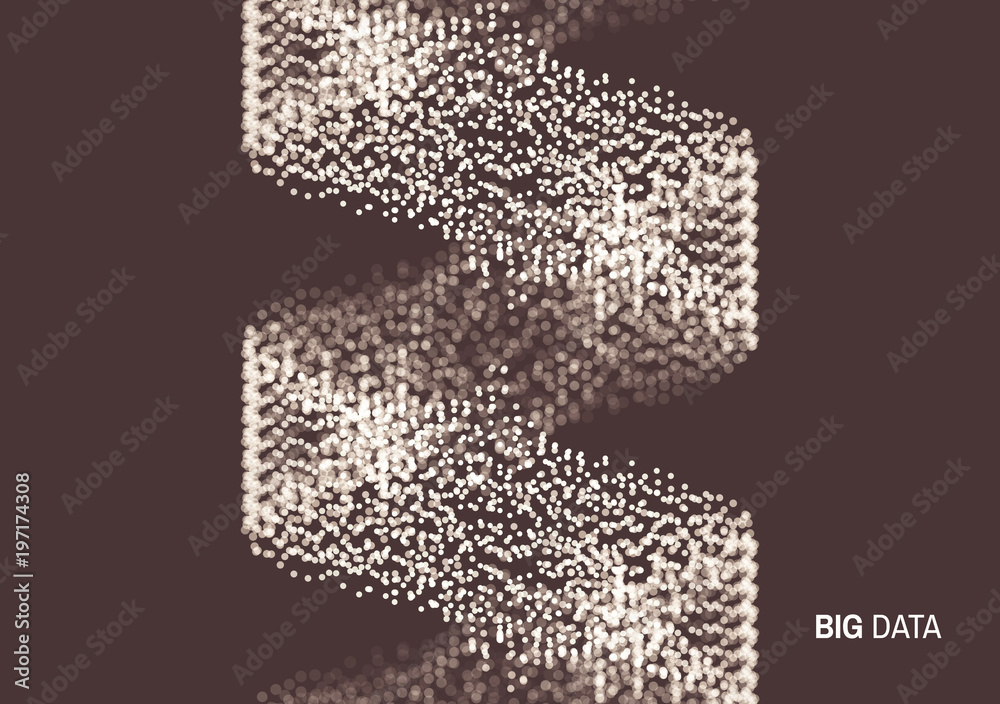 Big data. Wavy background with motion effect. 3d technology style ...