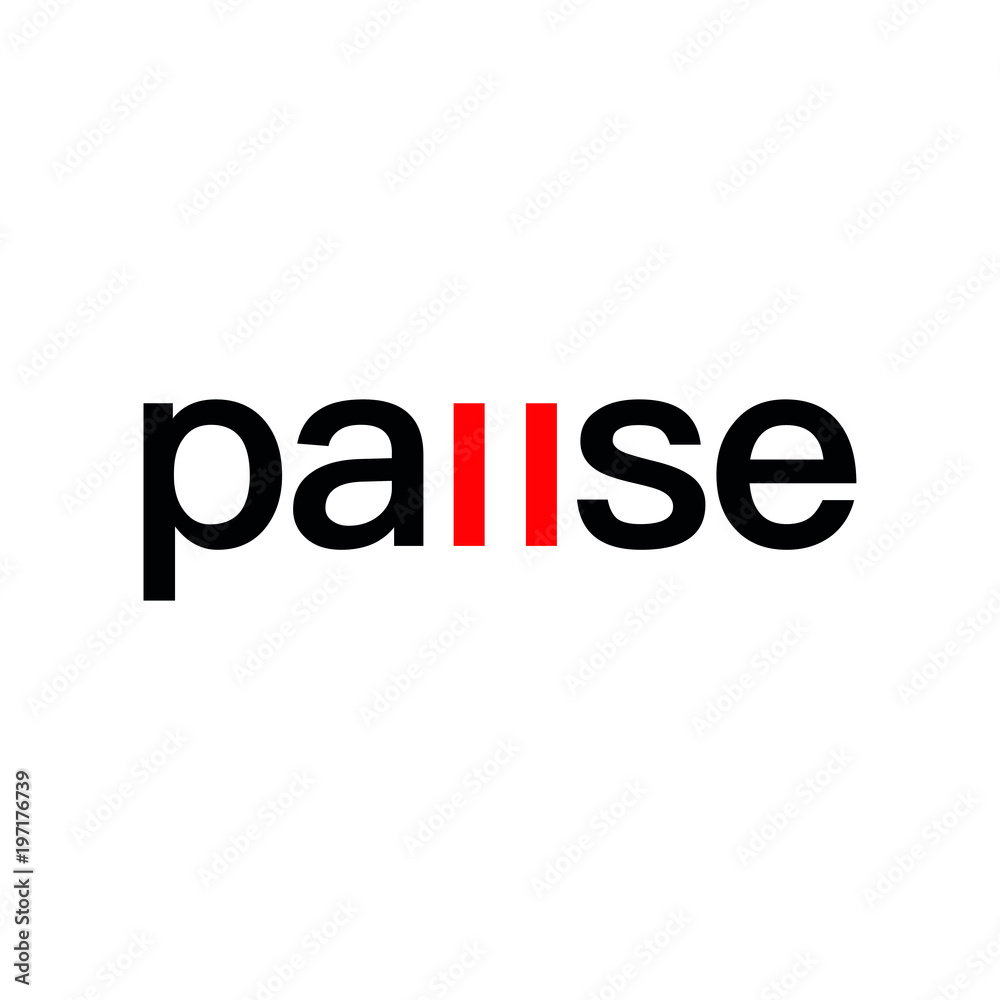Pause logo vector design. Stock Vector | Adobe Stock