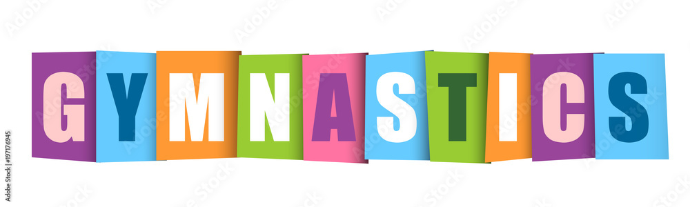 GYMNASTICS COLOURFUL LETTERS ICON Stock Vector | Adobe Stock