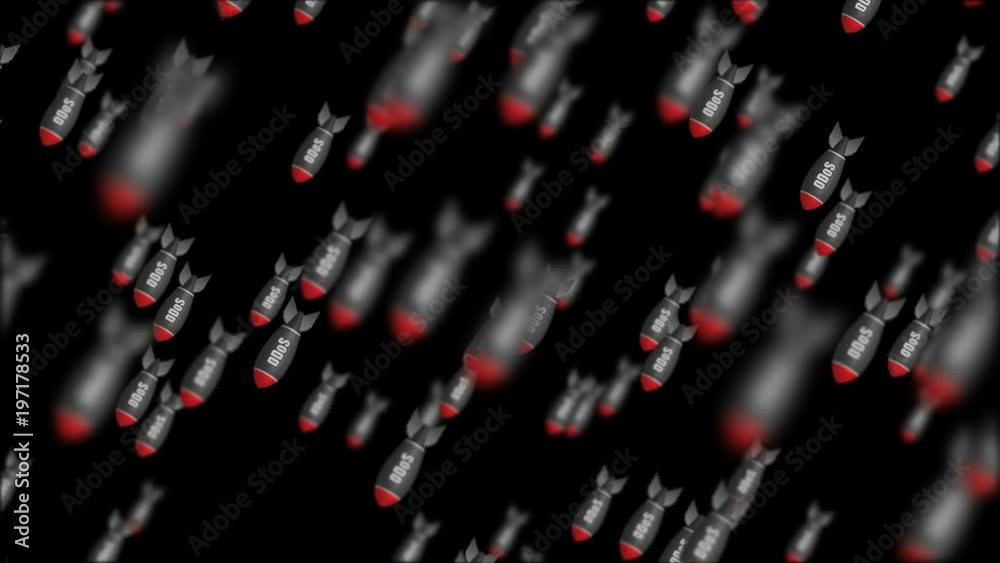 Distributed Denial of Service attack concept. Seamless looping ...