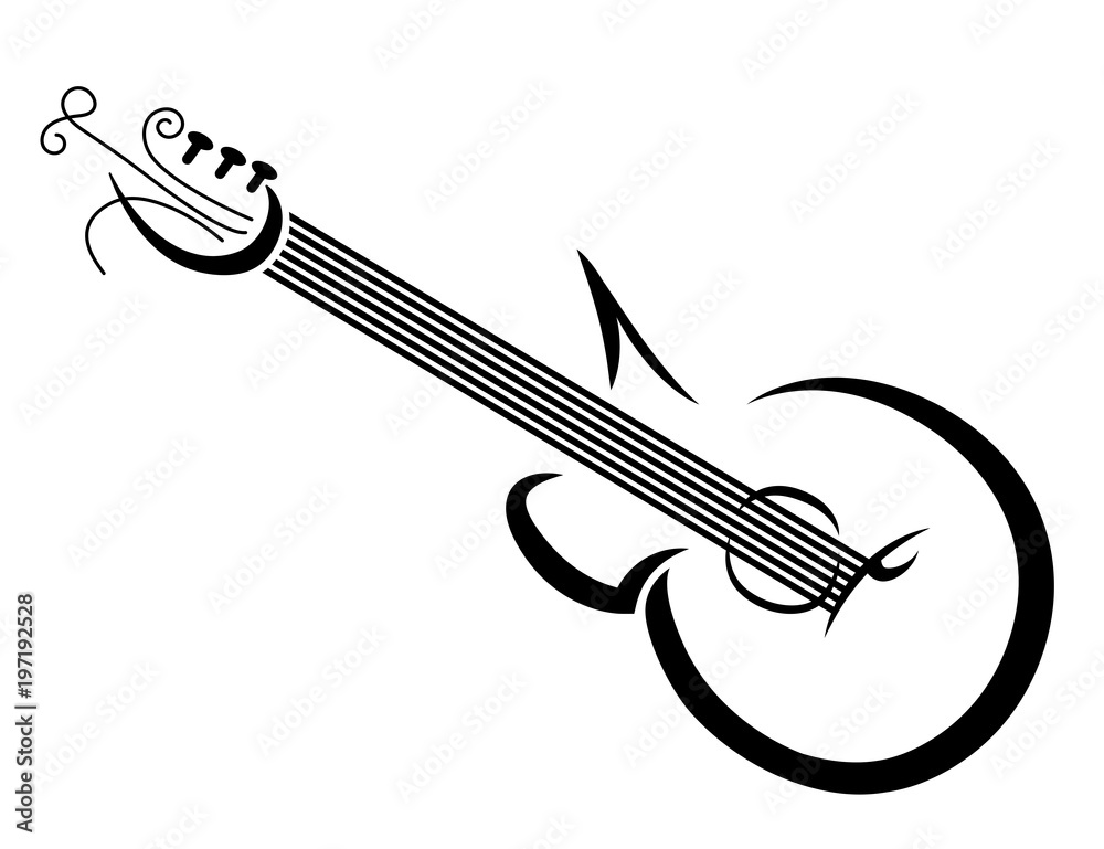 Abstract outline guitar Stock Vector | Adobe Stock