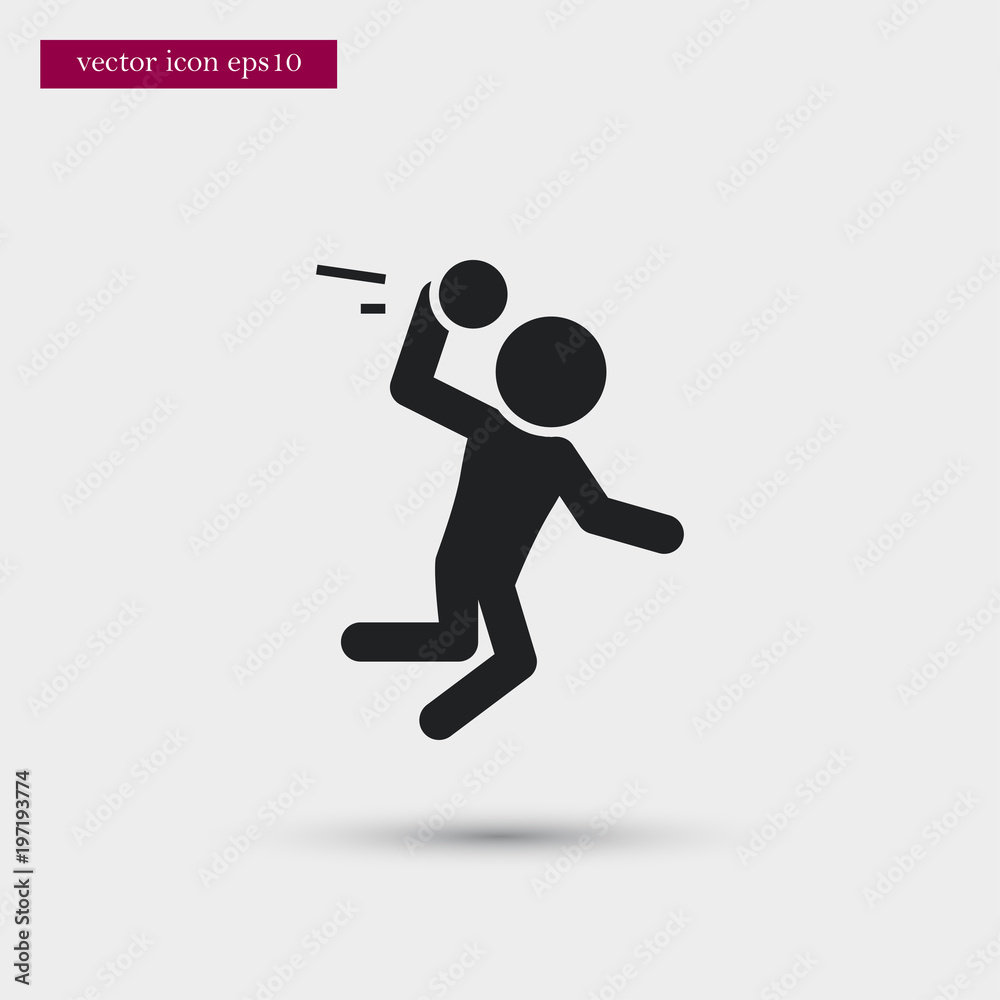 Handball player icon. Simple sportsman element illustration. Athletics ...