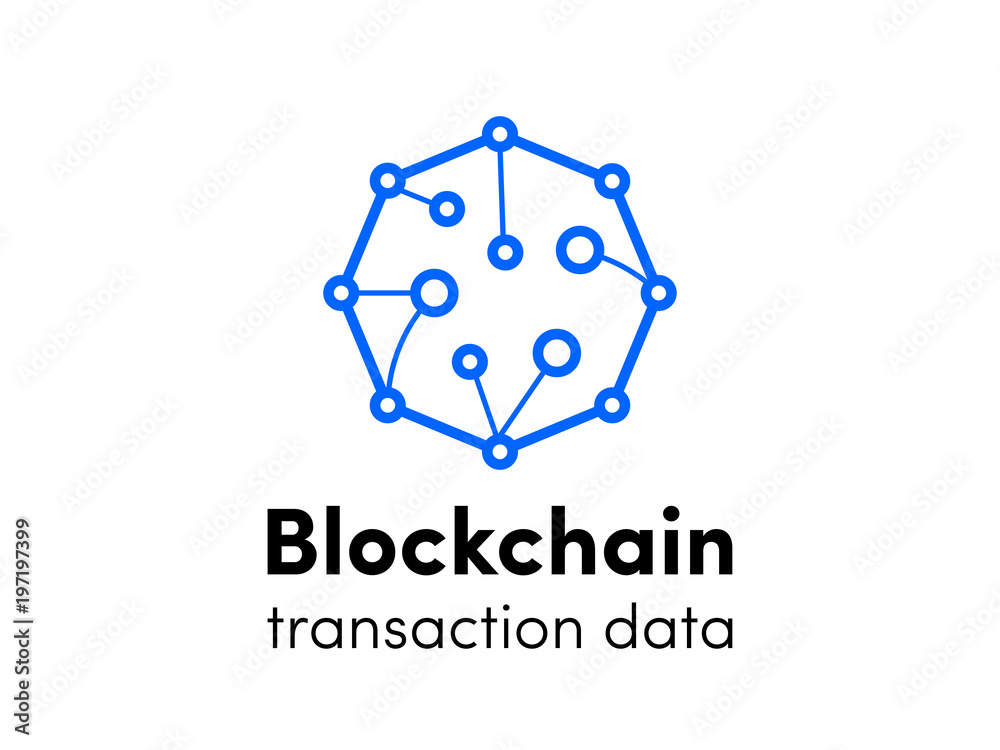 Blockchain logo. Cloud cryptocurrency service logo for bitcoin or ...