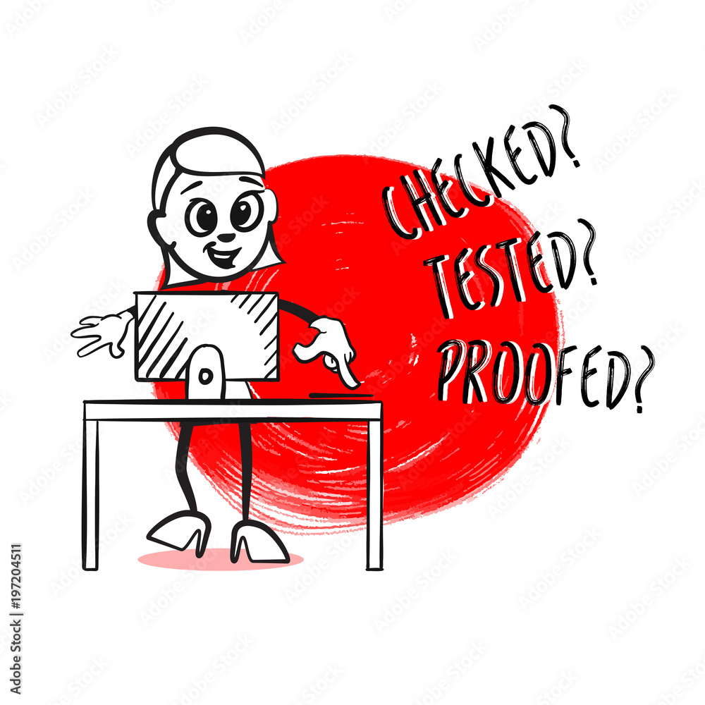 Business woman computer check Stock Vector | Adobe Stock