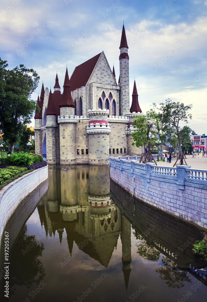 Castle in Vinpearl Land, Vietnam, Phu Quoc island. Stock Photo | Adobe ...