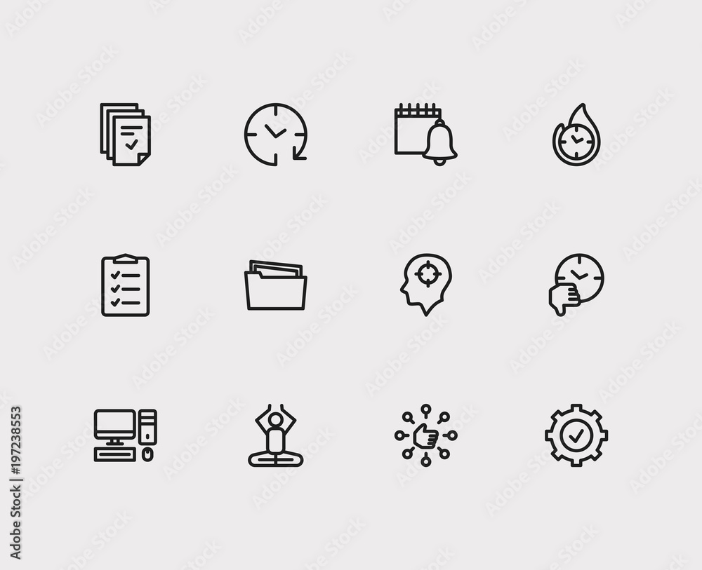 Task icons set. To-do list and task icons with capability, group tasks ...