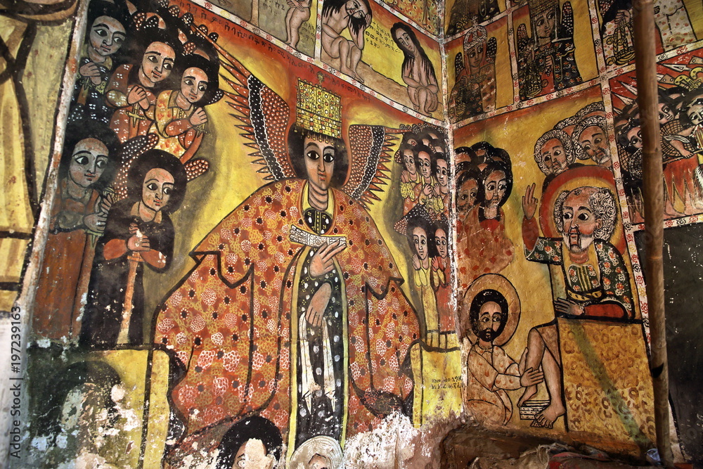 : iconographic scenes and wall murals of saints painted in naive ...