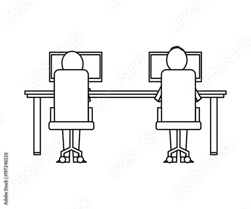 Person Sitting In Chair Back View Drawing