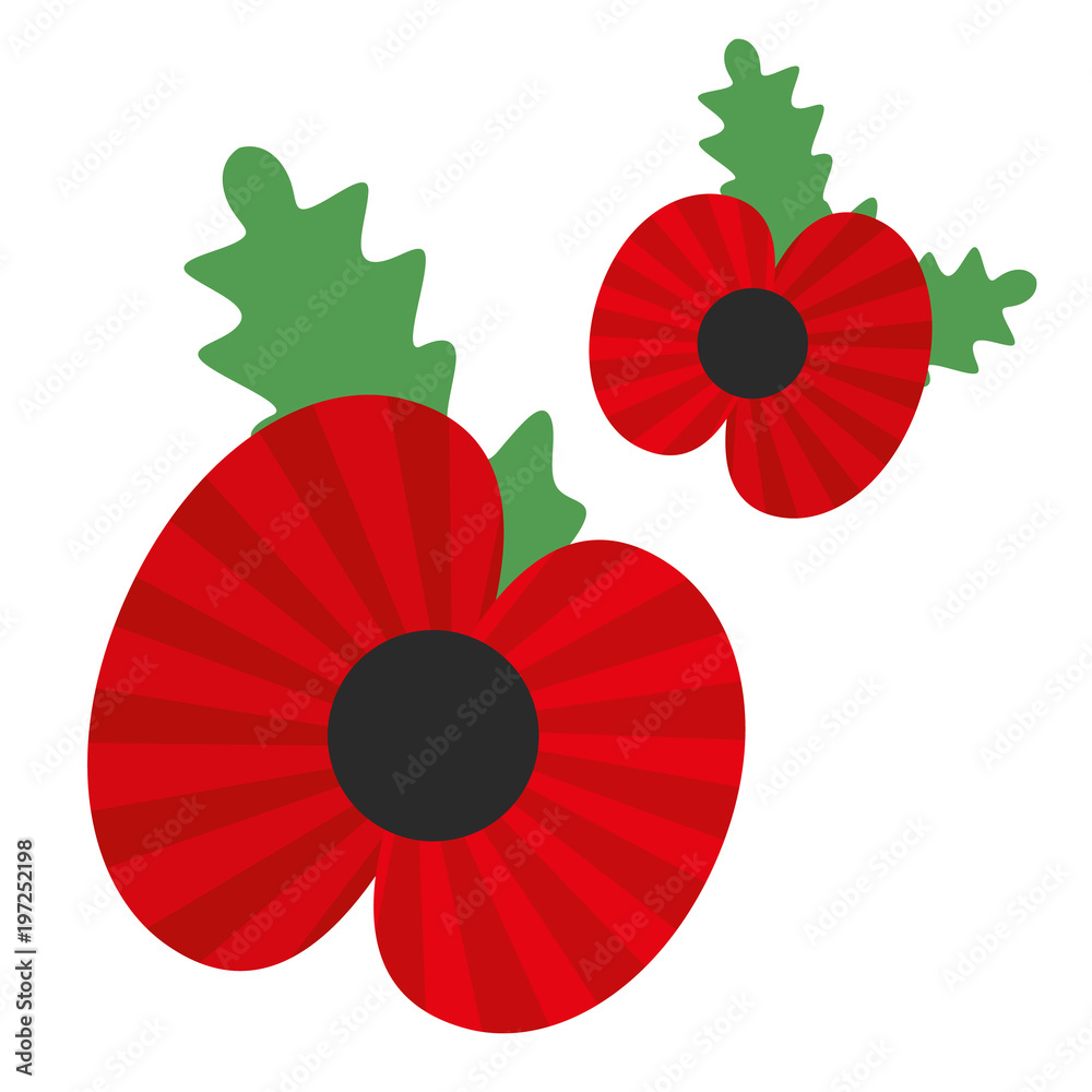 Poppy, symbol of the anniversary of the world war Stock Vector | Adobe ...