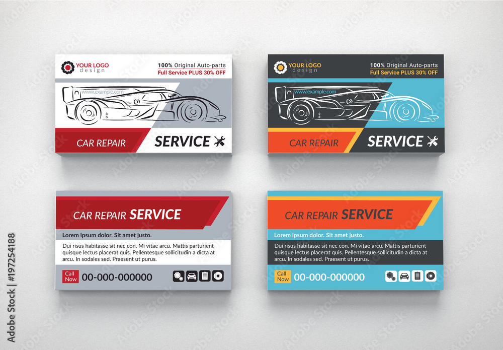 Automotive Services Business Card Layouts 5 Stock Template | Adobe Stock