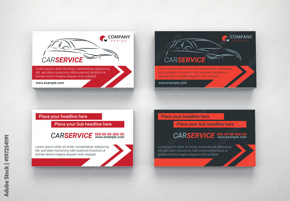 Automotive Services Business Card Layouts 7 Stock Template | Adobe Stock