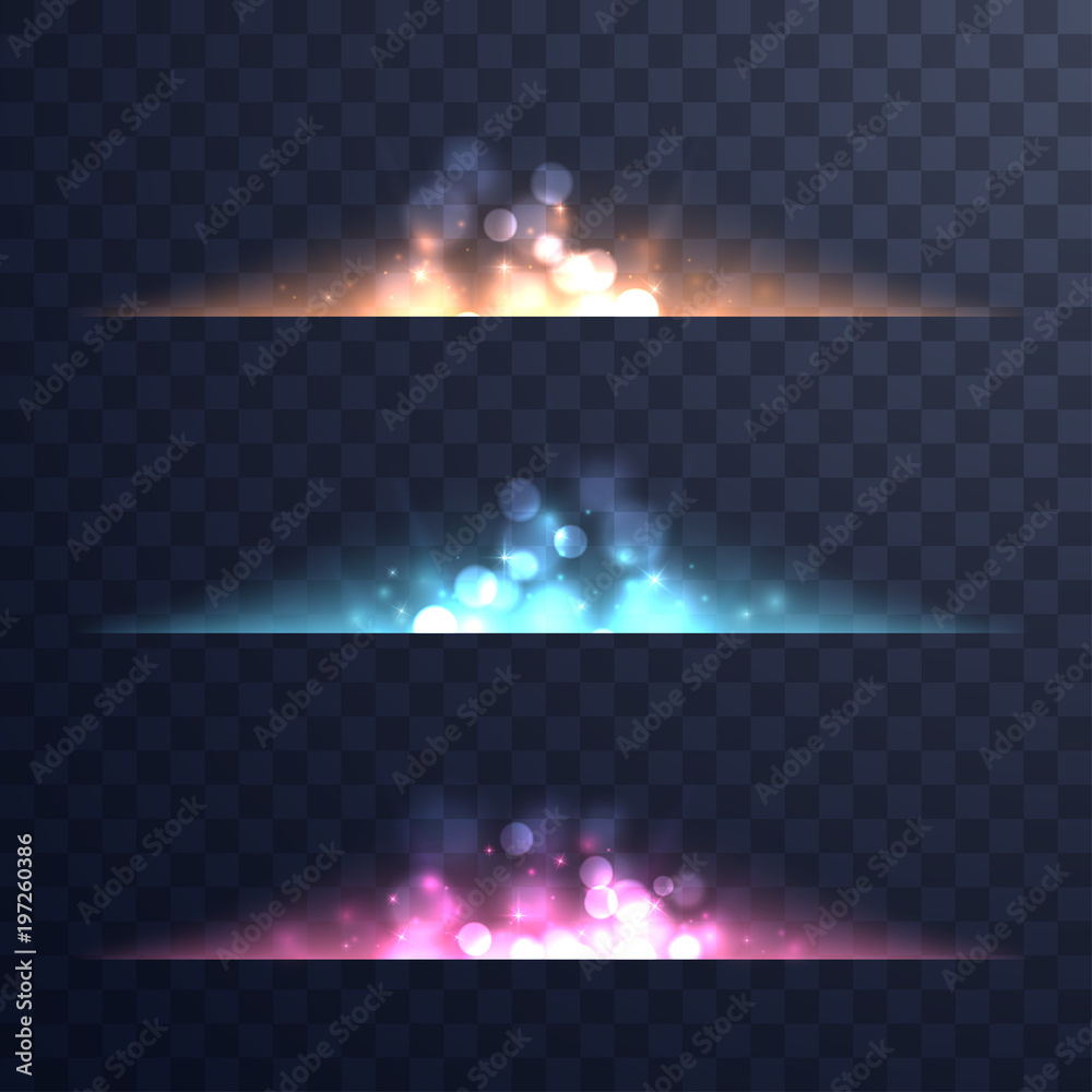 Abstract magic flares. Magic lights and sparkles isolated on ...