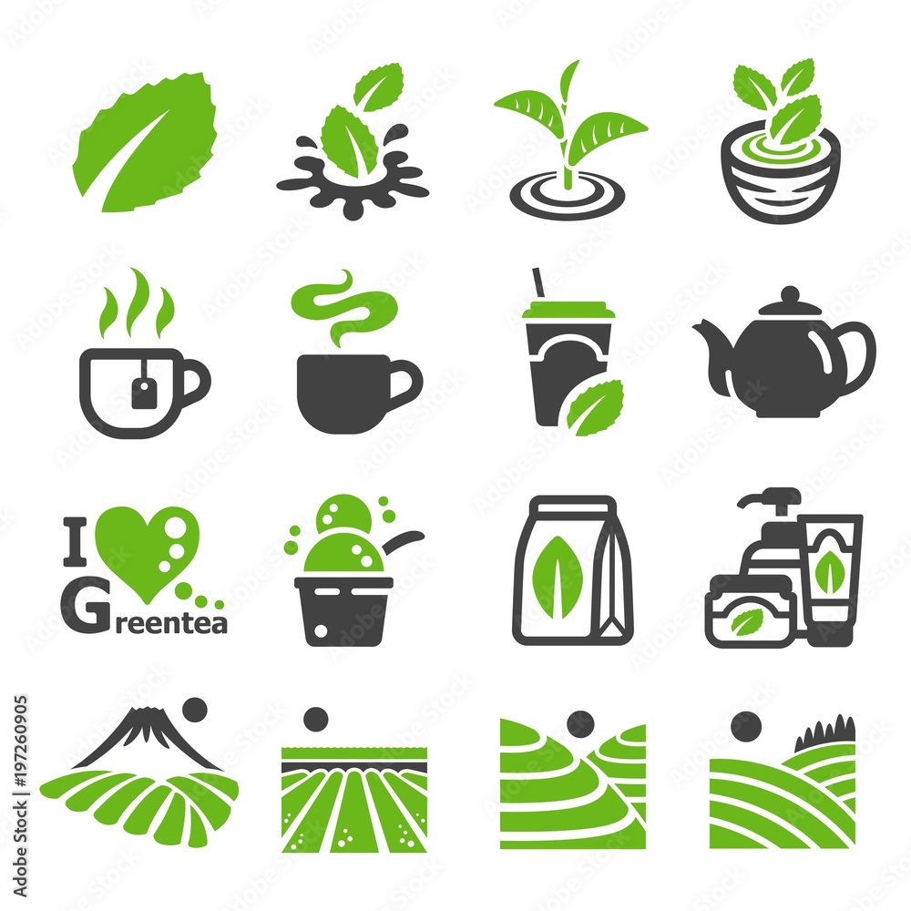 green tea,tea icon Stock Vector | Adobe Stock