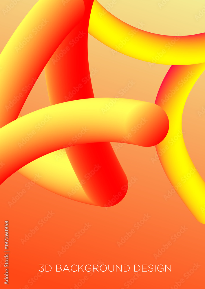 Vector illustration of abstract composition in bright yellow and red ...