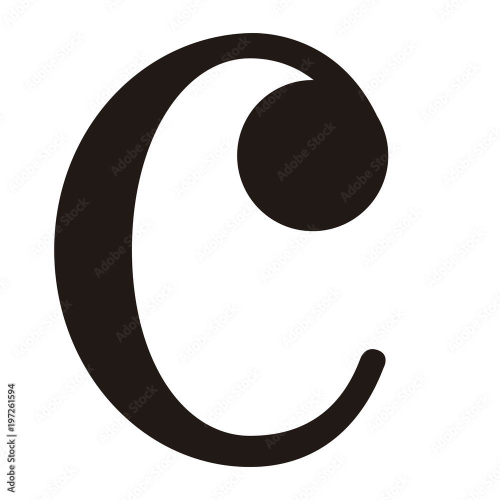 Isolated common time signature. Musical note Stock Vector | Adobe Stock