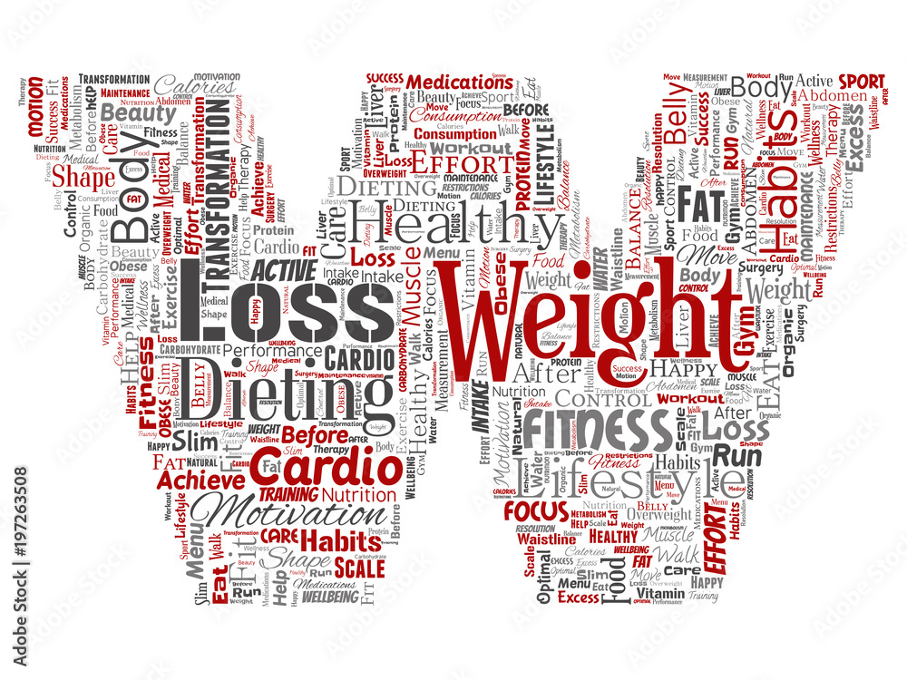 Vector conceptual weight loss healthy diet transformation letter font W ...