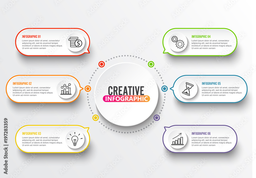 Business data visualization. Process chart. Abstract elements of graph ...