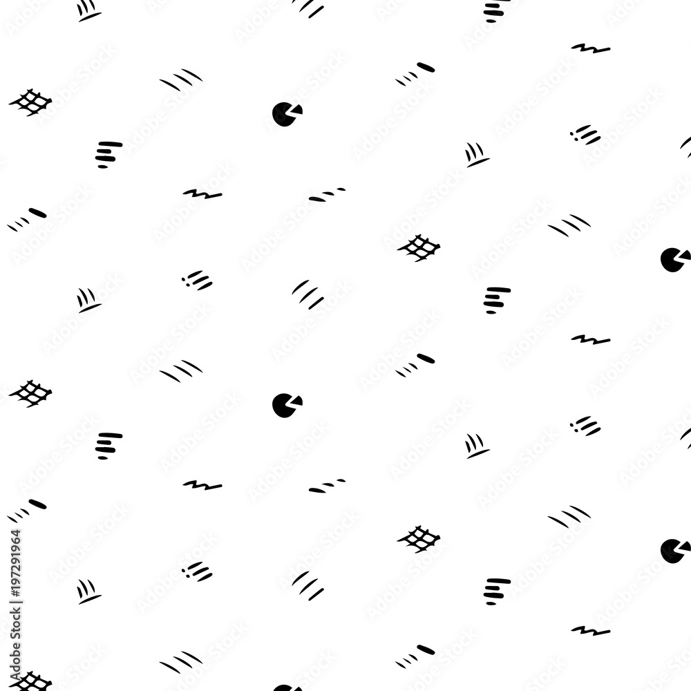 Doodle pattern in minimal cartoon style.Abstract wallpaper.Hand drawn ...