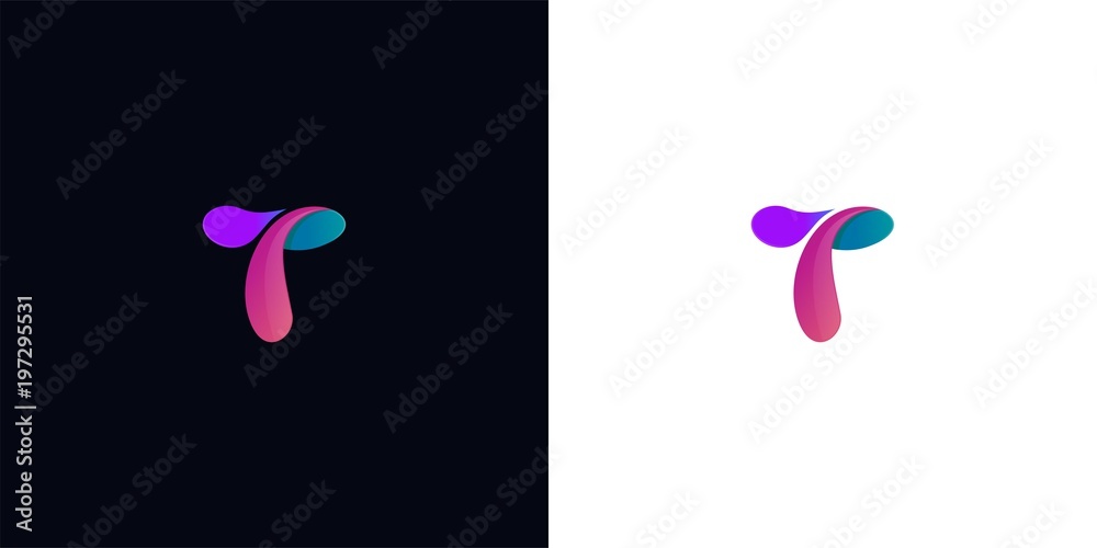 letter T logo template. abstract colorful logo template illustration ...