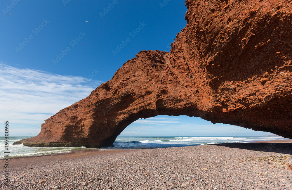 Legzira beach with arched rock in Morocco Stock Photo | Adobe Stock
