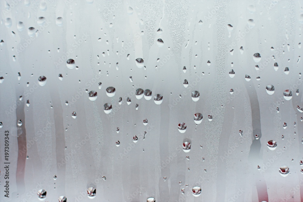 Water droplets condensation background of dew on glass window, humidity ...