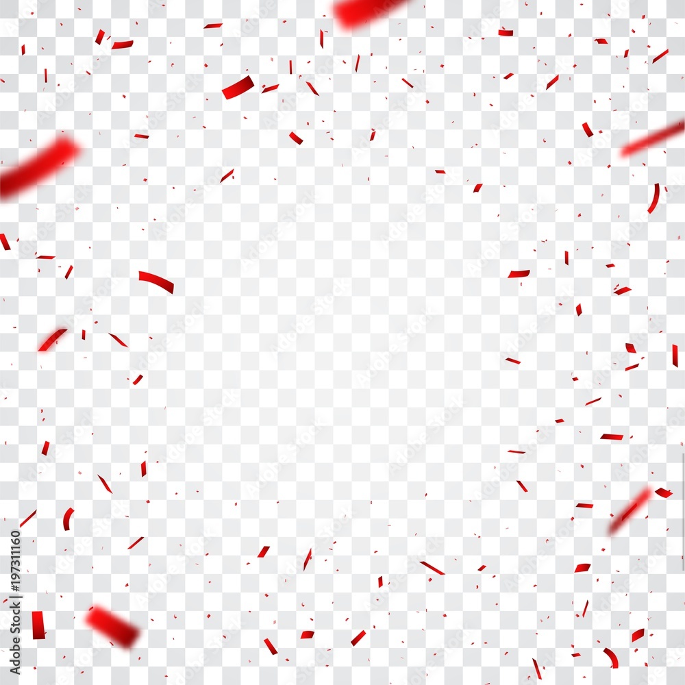 Beautiful red confetti, isolated on transparent background Stock Vector ...