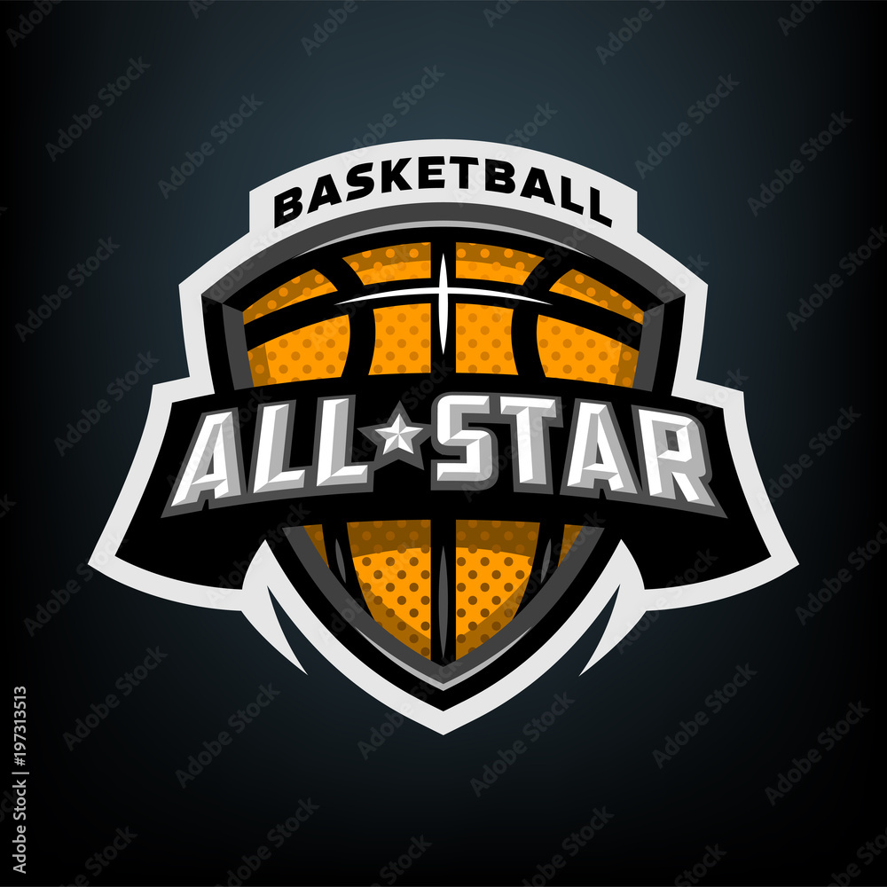 All star basketball, sports logo emblem. Stock Vector | Adobe Stock