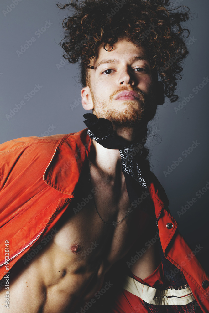 Young and attractive and muscular ginger man portrait Stock Photo ...