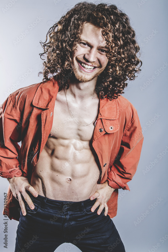Young and attractive and muscular ginger man portrait Stock Photo ...