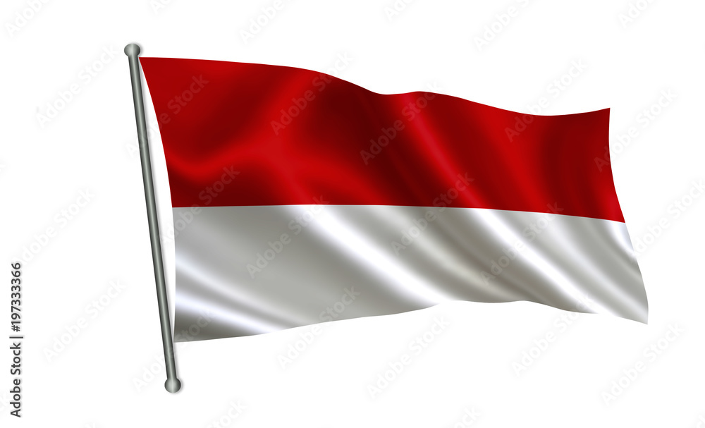 Indonesia flag. A series of "Flags of the world." (The country ...