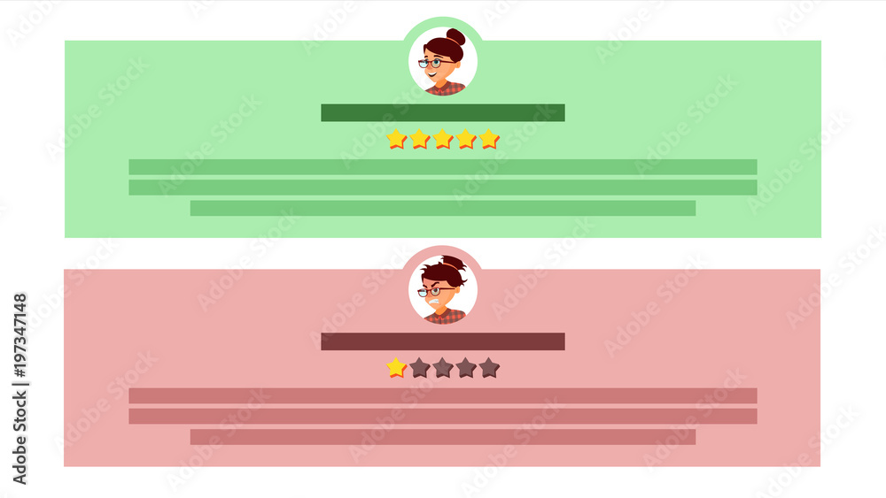 Customer Feedback Vector. User Avatars. Review Rating Speech Bubble ...