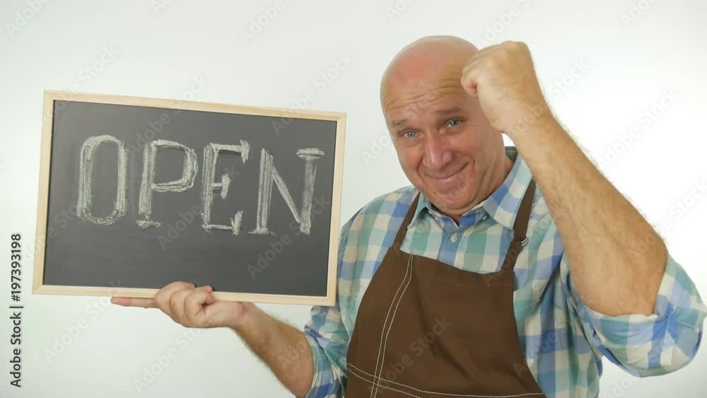 Slow Motion Happy and Enthusiastic Man Make Winner Hand Gestures Stock ...